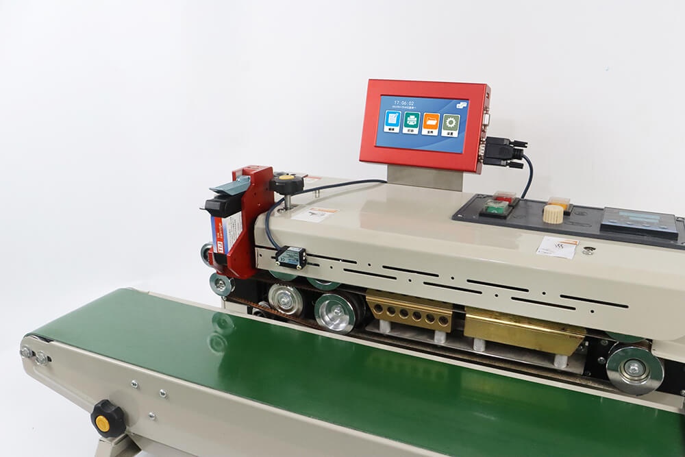 Coditeck factory price seal machine with inkjet printer conveyors